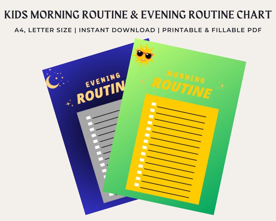 Kids Daily Routine Chore Chart Kids Routine Checklist Morning After ...