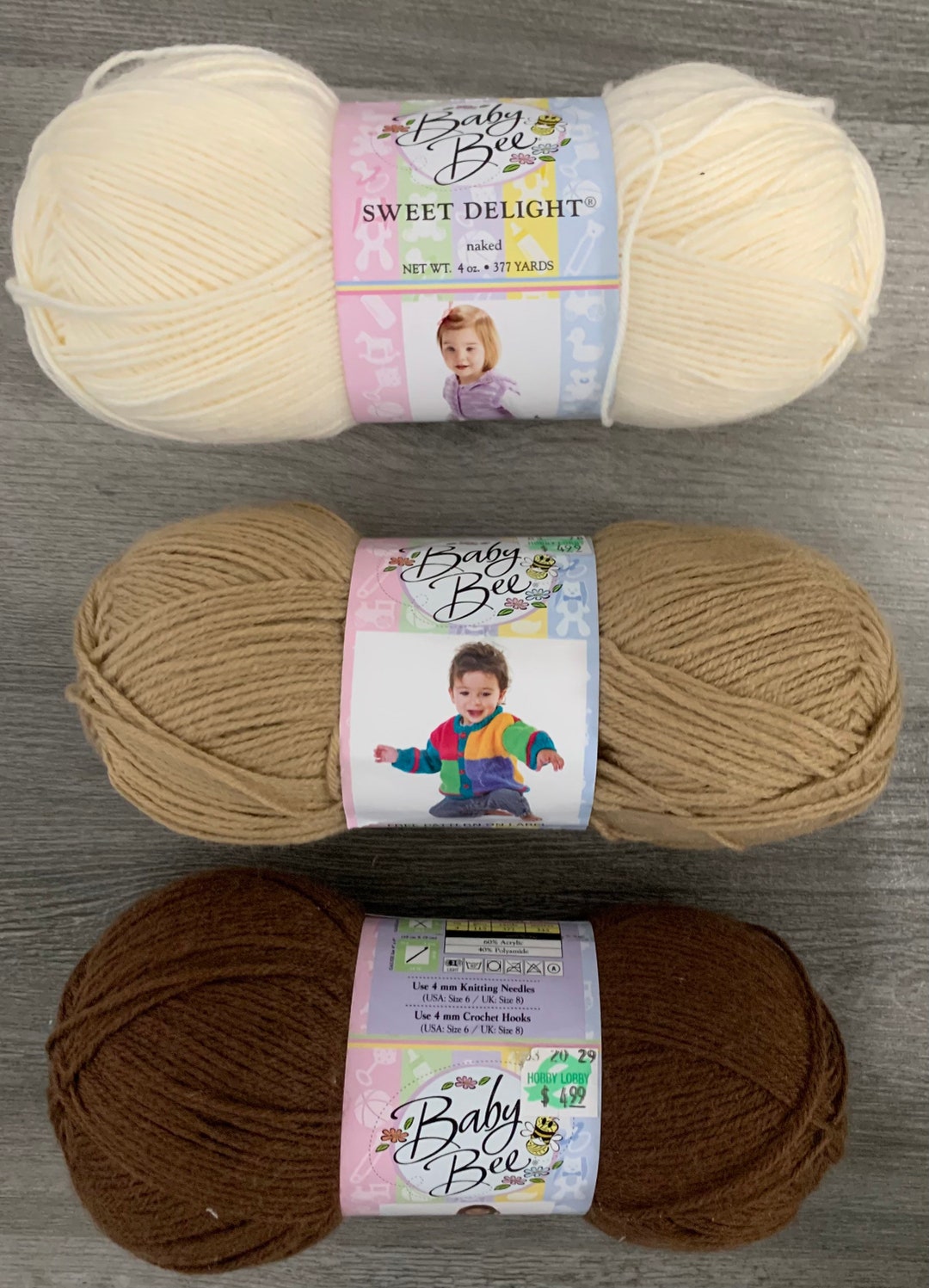 1 Skein (2 Skeins Available in 2 Colors) Baby Bee Sweet Delight Yarn ...