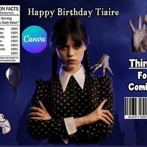 Wednesday Addams Chip Bag Template - Etsy