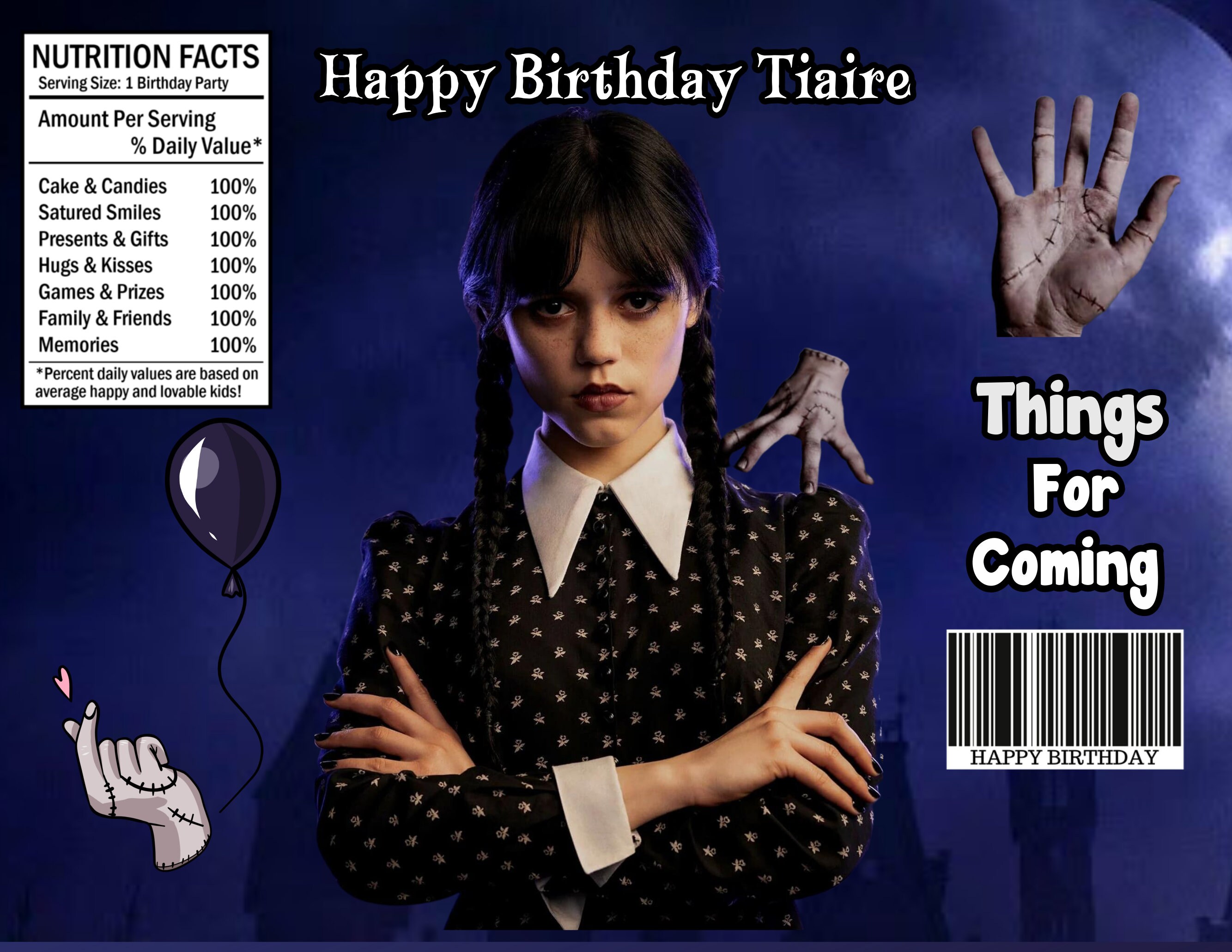 Wednesday Addams Chip Bag Template - Etsy