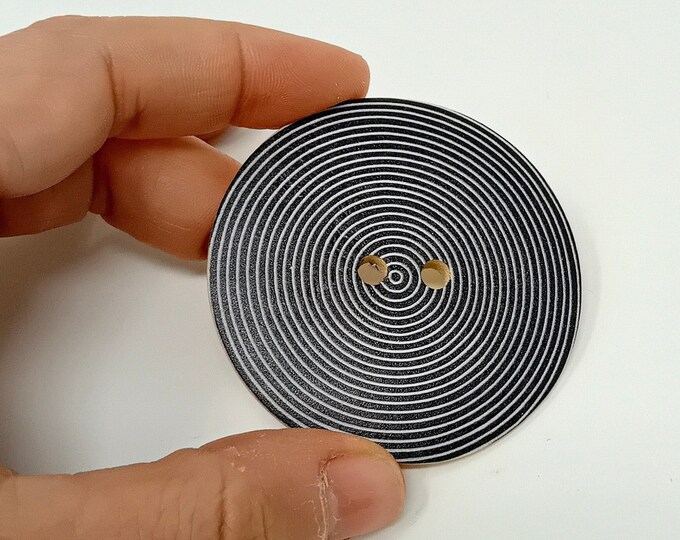 Wooden Giant Button, Over-sized Extra Large Button 6 Cm, Black White ...
