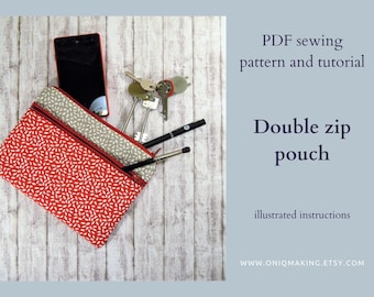 Double Zip Pouch PDF Pattern Instant Download - Etsy