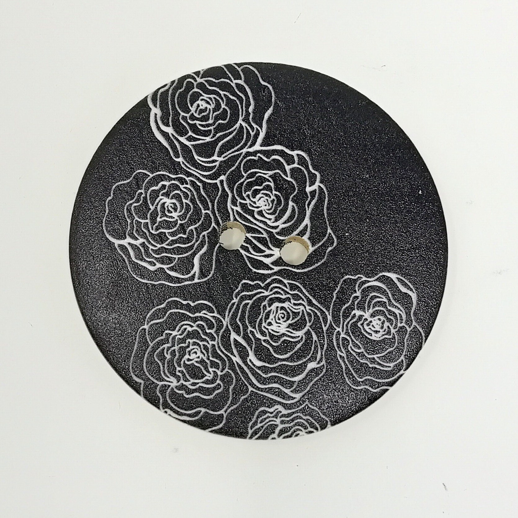 Wooden Giant Button, Over-sized Extra Large Button 7 Cm, Black White ...