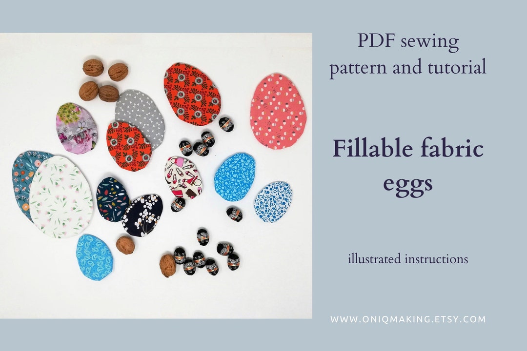 Fillable Egg PDF Pattern, Fabric Egg Sewing Pattern, Gift Treat Bag - Etsy