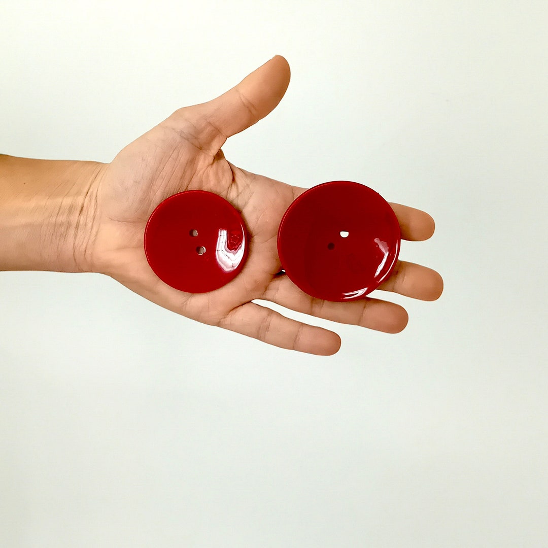 Oversized Red Button, Plexiglass Giant Button, 50 Mm or 58 Mm, Choose ...