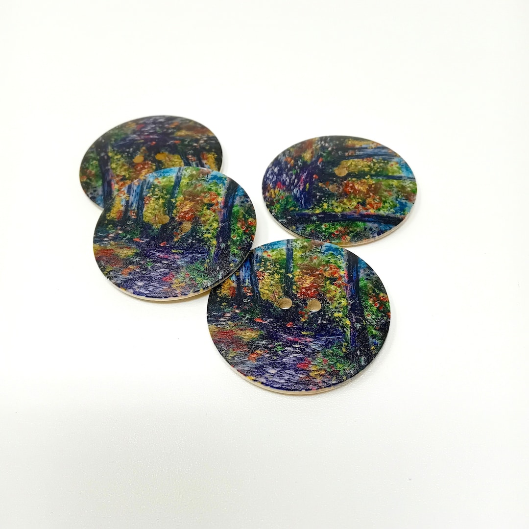 Wooden Oversized Button, Giant Extra Large Button 50 Mm, Decorative ...