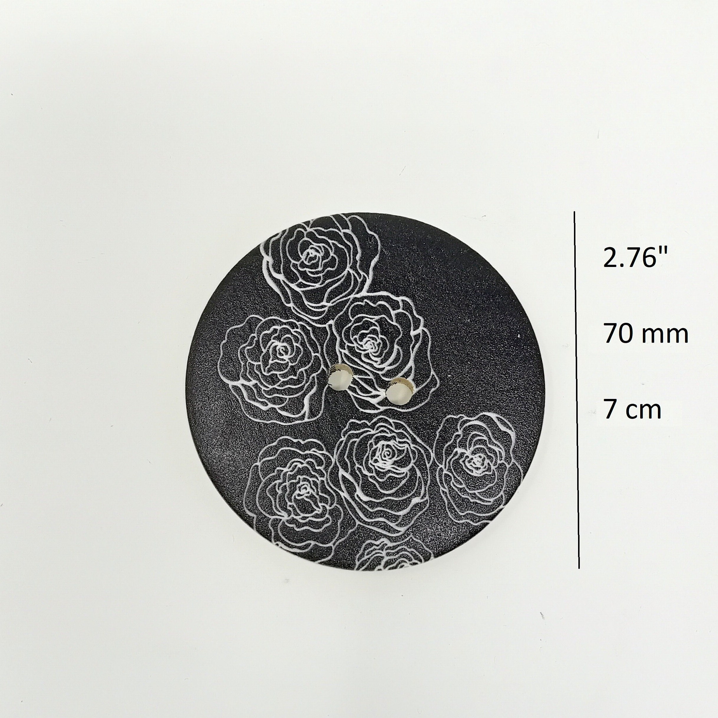 Wooden Giant Button, Over-sized Extra Large Button 7 Cm, Black White ...