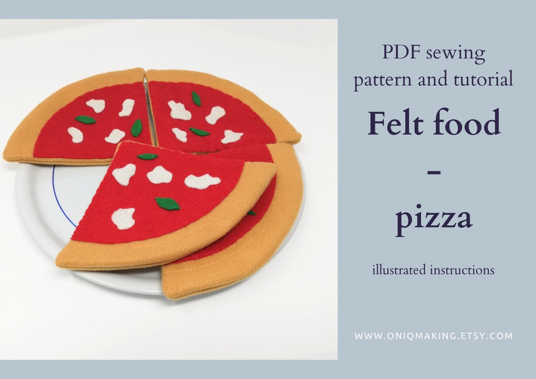 Felt Pizza Slice Pattern, DIY Felt Food Tutorial, Digital PDF Sewing ...