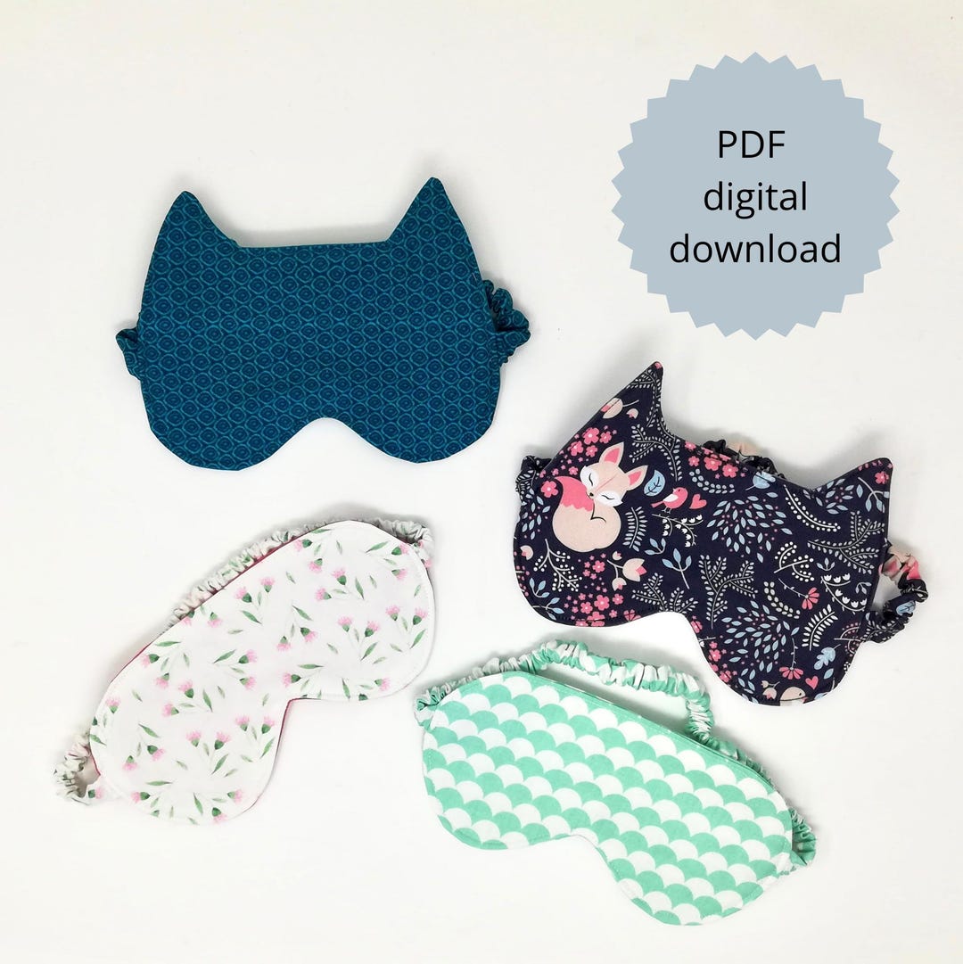 Sleeping Mask PDF Pattern, Eye Mask Sewing Pattern, Two Designs, Cat ...
