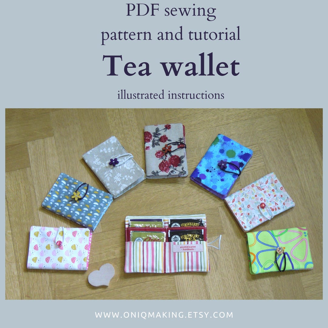 PDF Sewing Pattern Tea Wallet Tutorial - Tea Bag Holder Pdf Instant ...