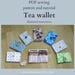 PDF Sewing Pattern Tea Wallet Tutorial - Tea Bag Holder Pdf Instant ...
