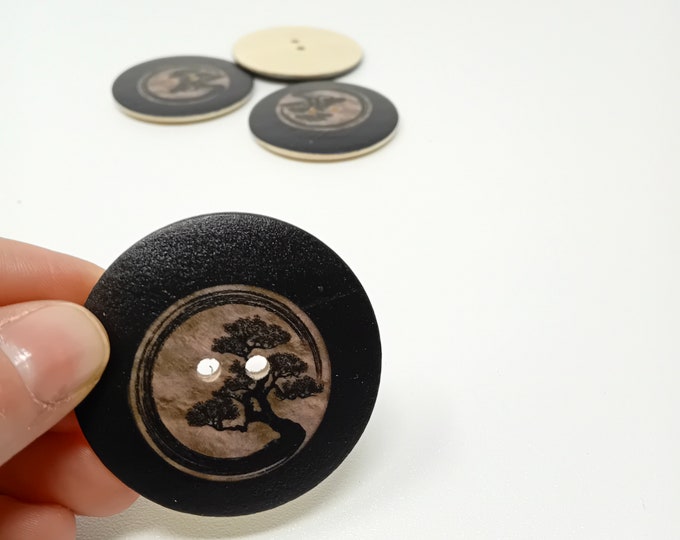 Wooden Oversized Button, Giant Extra Large Button 50 Mm, Decorative ...
