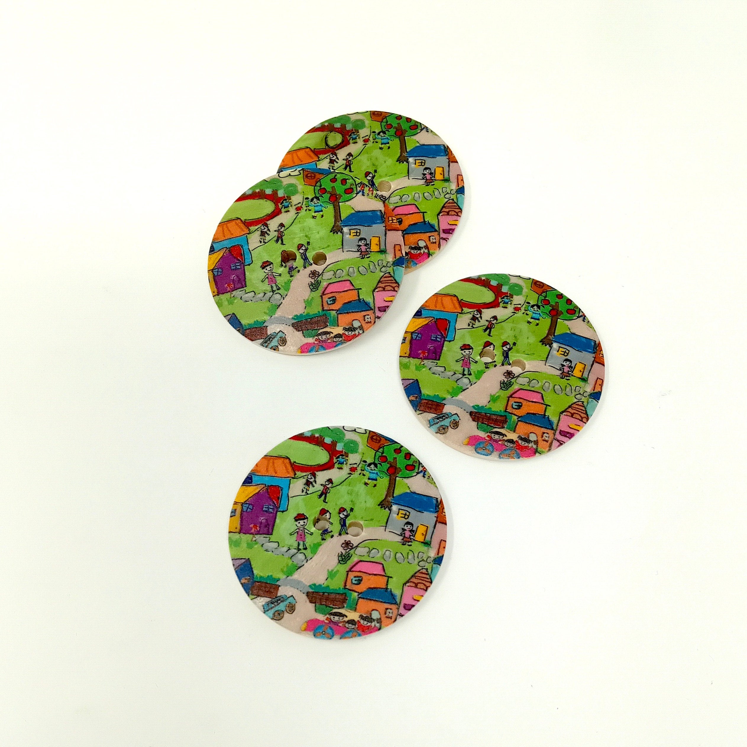 Wooden Oversized Button, Giant Extra Large Button 50 Mm, Decorative ...