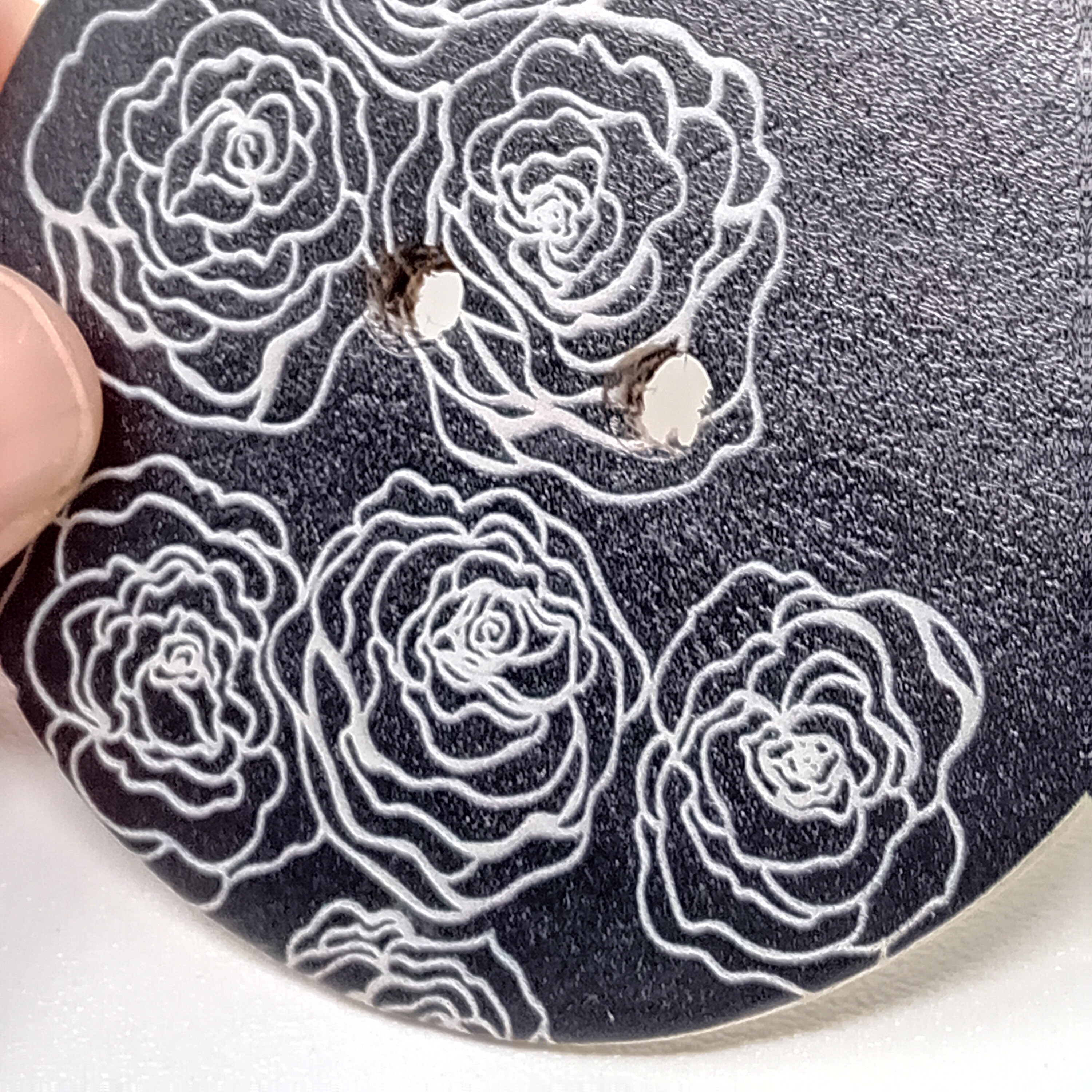 Wooden Giant Button, Over-sized Extra Large Button 7 Cm, Black White ...