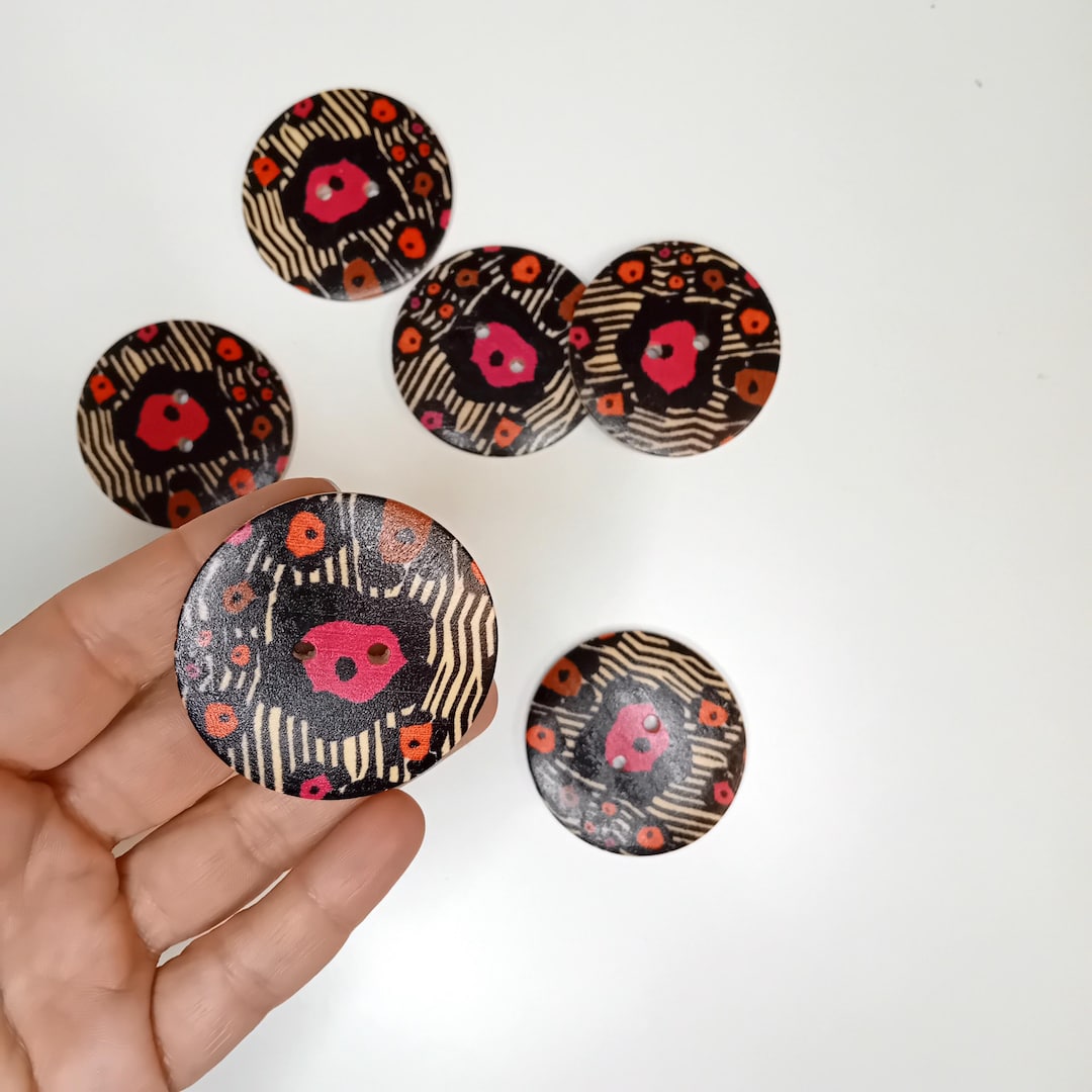Wooden Oversized Button, Giant Extra Large Button 50 Mm, Decorative ...