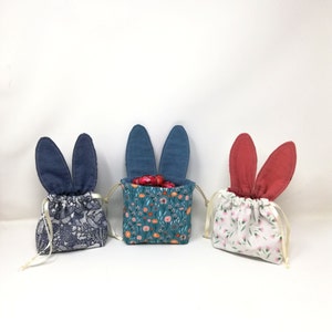 PDF Drawstring Bag for Easter, Bunny Basket to Sew, Gift Bag Sewing ...