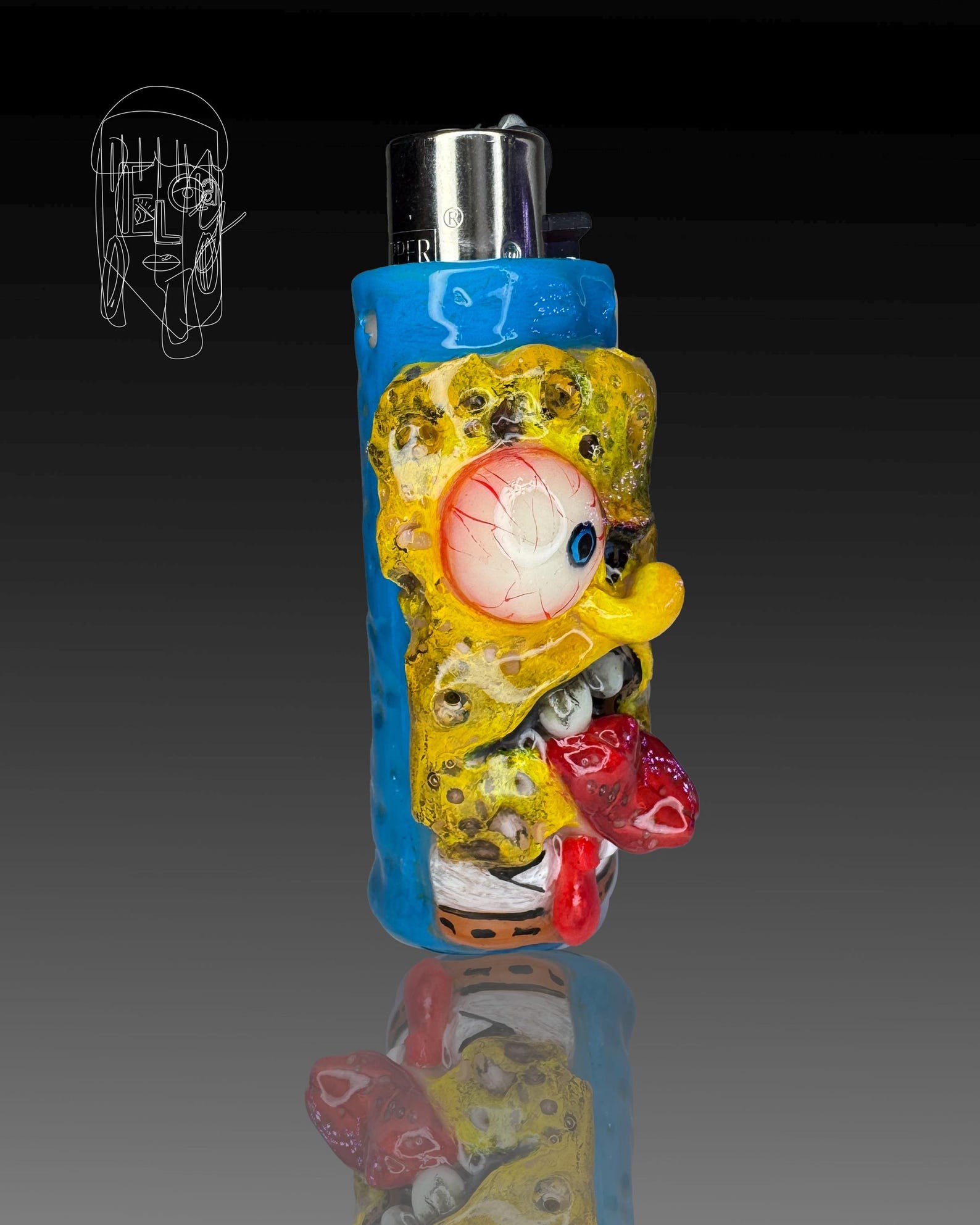 Handmade Creepy Sponge Bob Lighter Cover, Funny Smoker Gift - Etsy