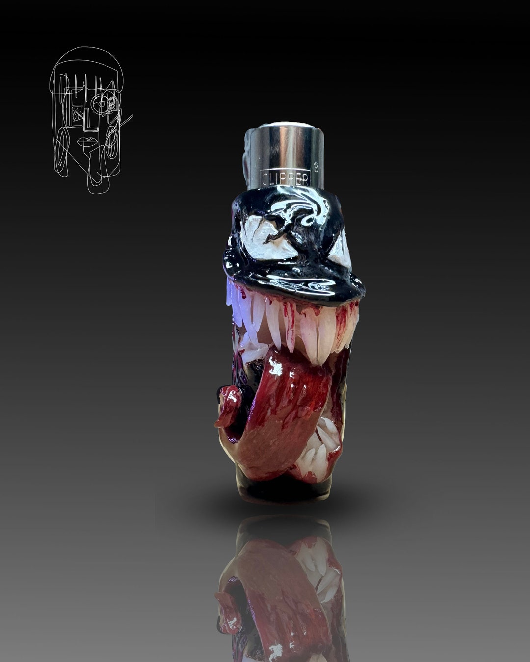 Venom Lighter Case, Venom Lighter Sleeve, Creepy Cute Lighter Leash ...