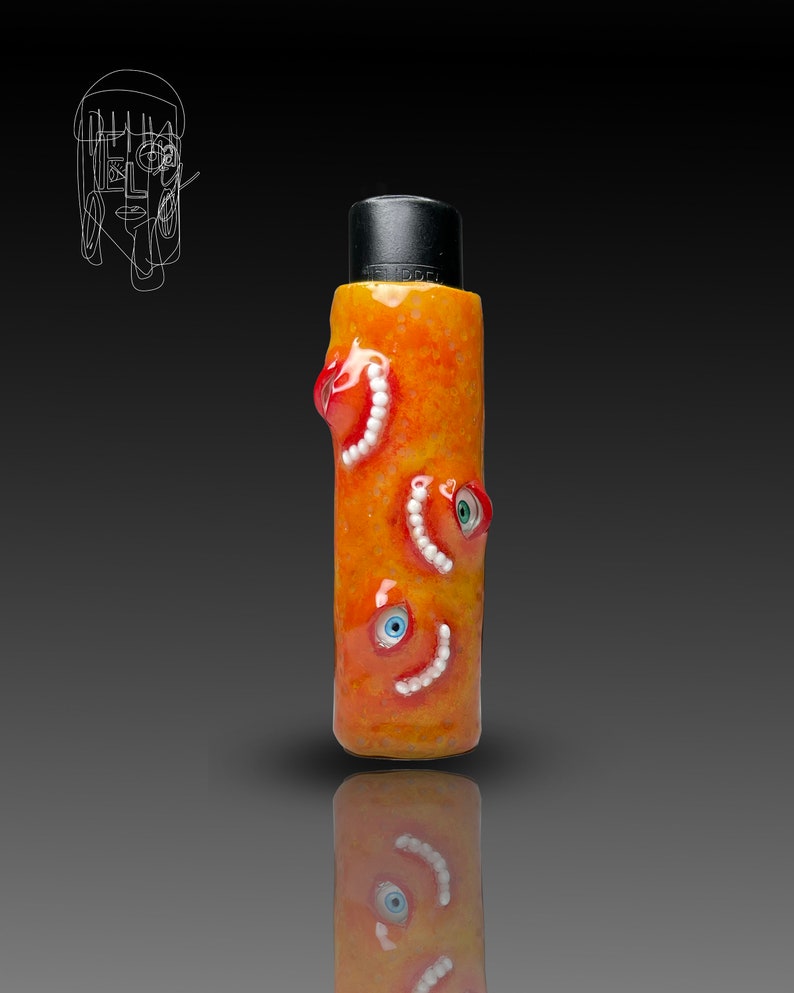 Handmade Creepy Eyes Monster Lighter Case, Polymer Clay Lighter Leash ...