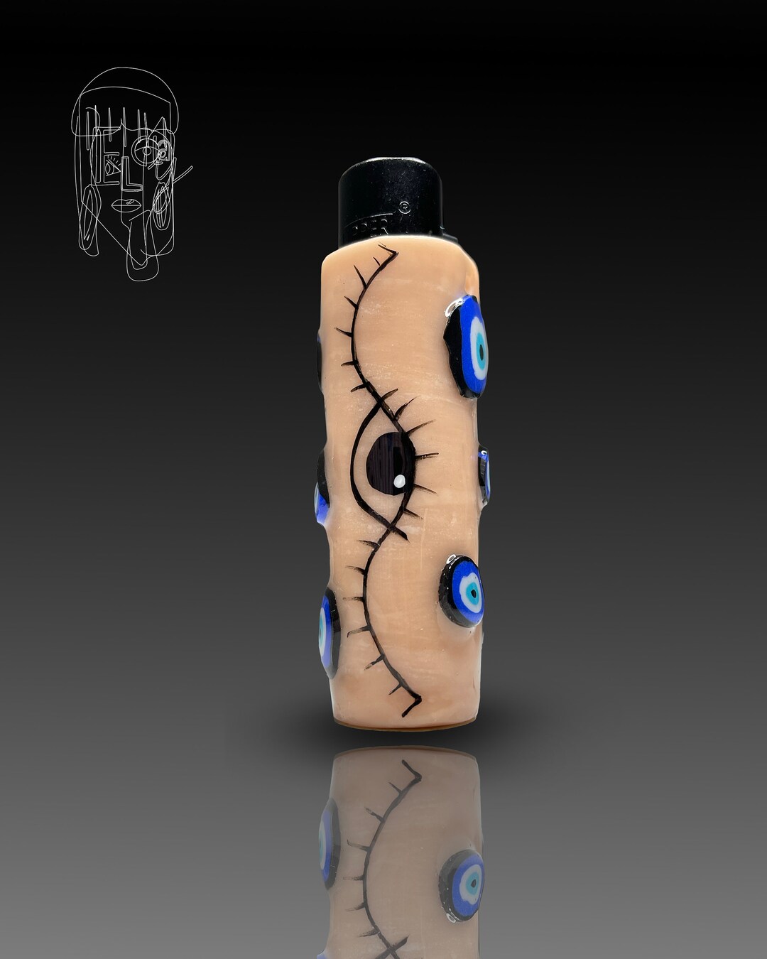 Evil Eye Clipper Lighter Case, Cute Devil Eye Polymer Clay Lighter ...