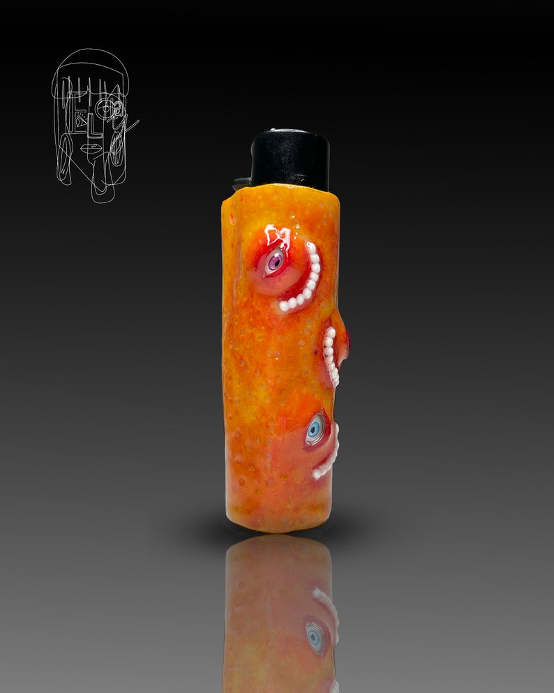 Handmade Creepy Eyes Monster Lighter Case, Polymer Clay Lighter Leash ...