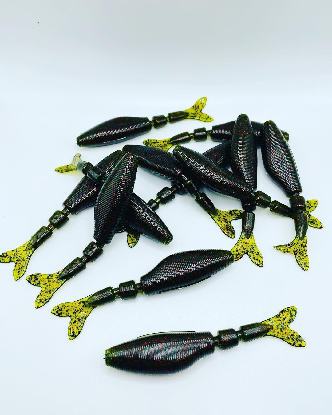 12 Pack - 4” Custom Made Watermelon Red Swimbait Great Bladed Jig ...