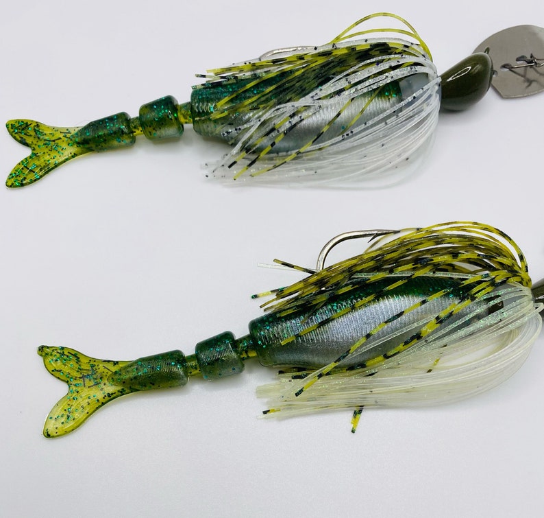 Elite 1/2oz BABY BASS Bladed Jig Custom Made Vibrating Swim Jig 2-pack ...