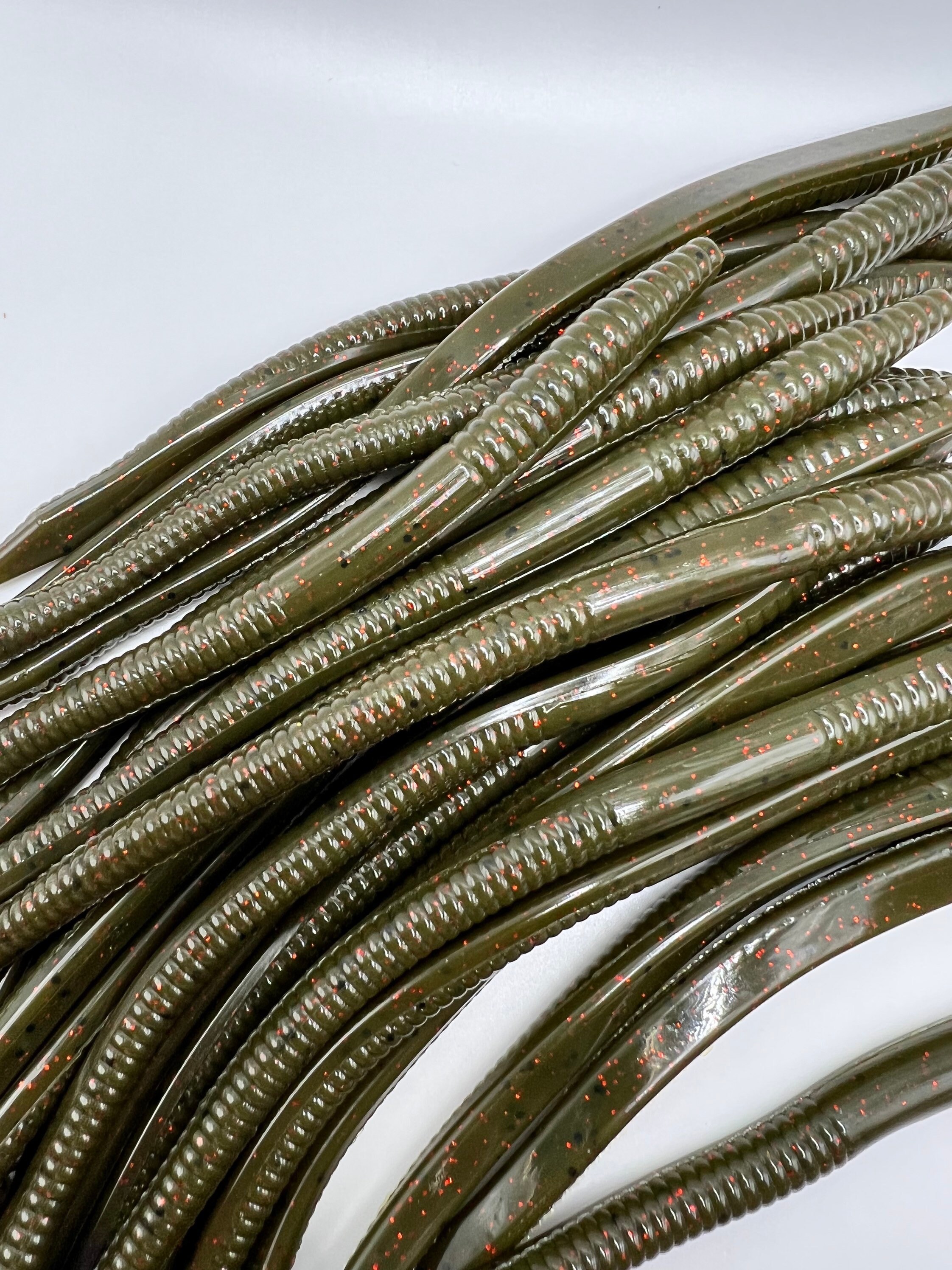 24 Pack - 7” Custom Made Trick Worms Green Pumpkin Red Wacky Worm - Etsy