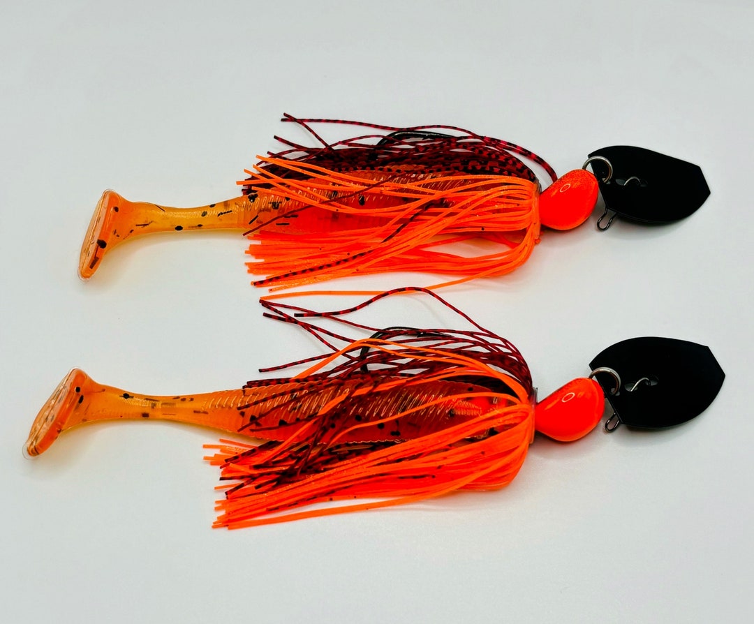 Earthquake Series 1/2oz FIRE CRAW Bladed Jig Custom Made Vibrating Swim ...