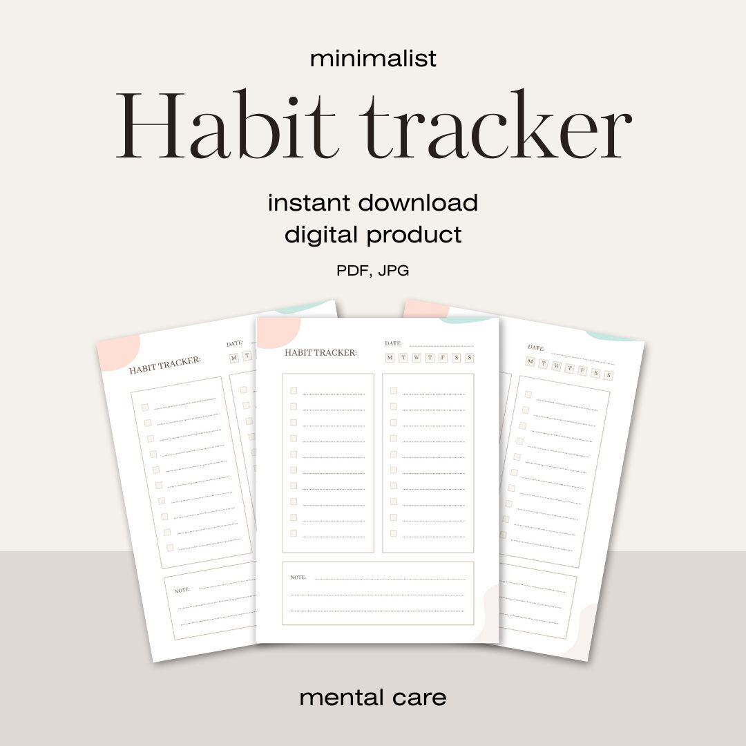 Printable Weekly Productivity Tracker, Weekly Goals Tracker, Habit ...