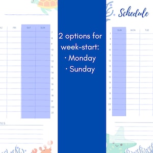 Printable SEA ANIMAL Planner Daily Plan, Weekly Plan, Month Plan, to Do ...