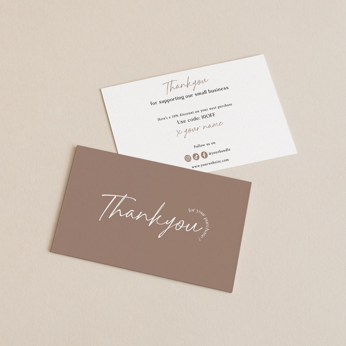 Thankyou Insert Card for Small Business| Fully Editable on Canva ...