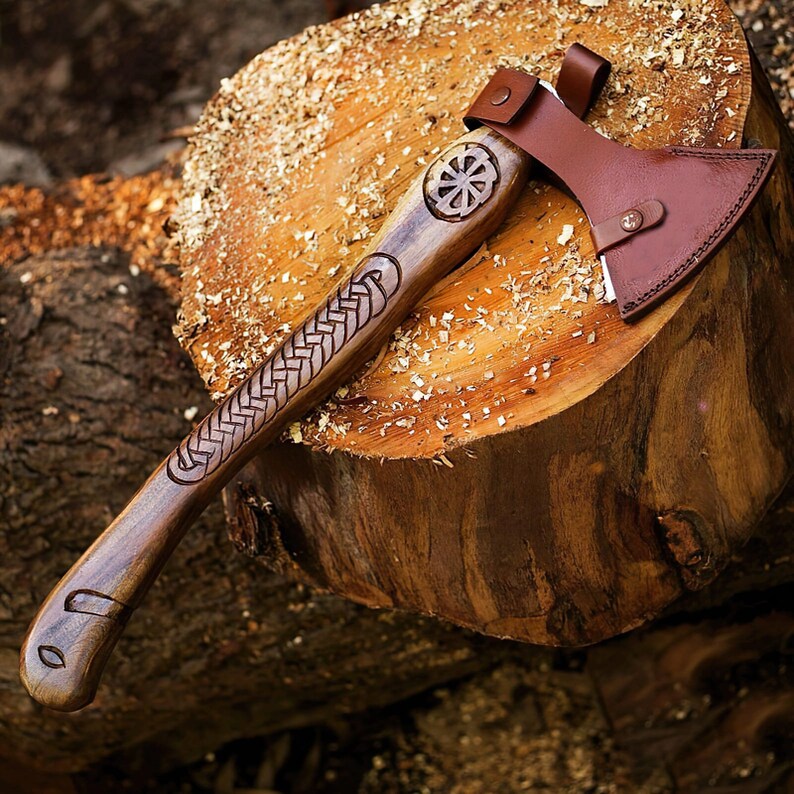 Custom Handmade Carbon Steel Viking Hatchet Tomahawk Hunting Axe ...