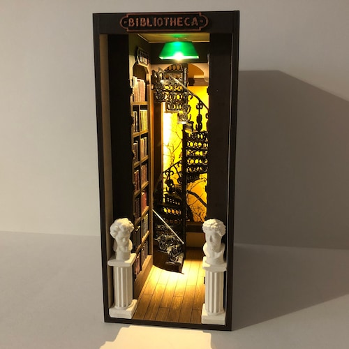 Book Nook Bookshelf Insert Old Library Diorama Shelf Insert - Etsy