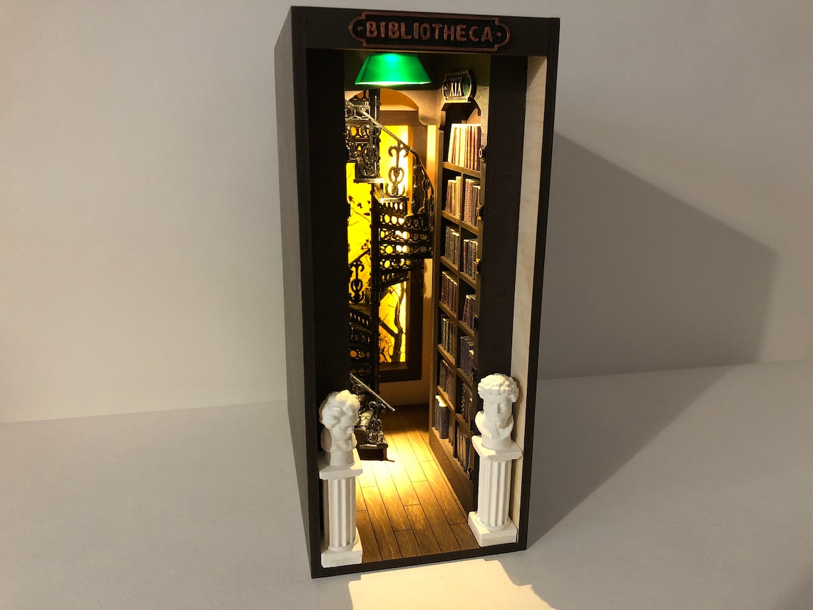 Book Nook Bookshelf Insert Old Library Diorama Shelf Insert - Etsy