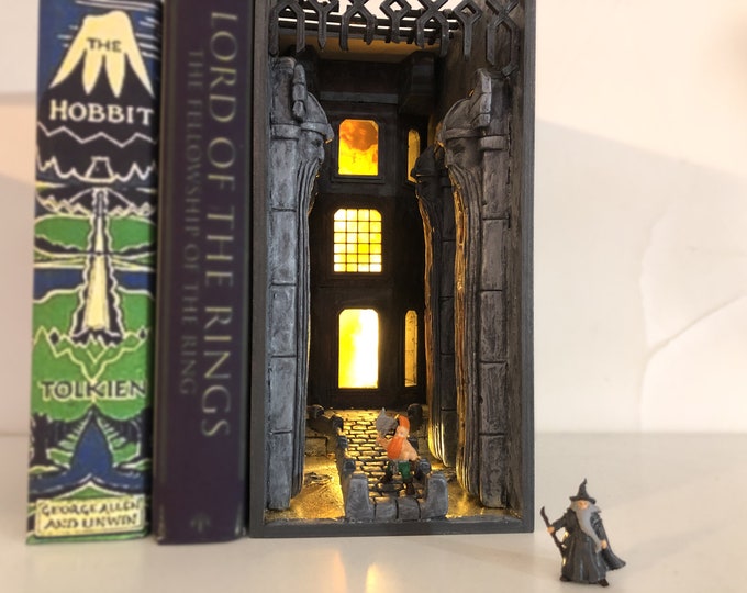Fantasy Book Nook Shelf Insert Dwarf Forge Book Lotr Diorama Booknook ...