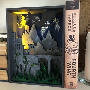 Black and Gold Dragon Book Nook Shelf Insert Dragon Wing Diorama ...