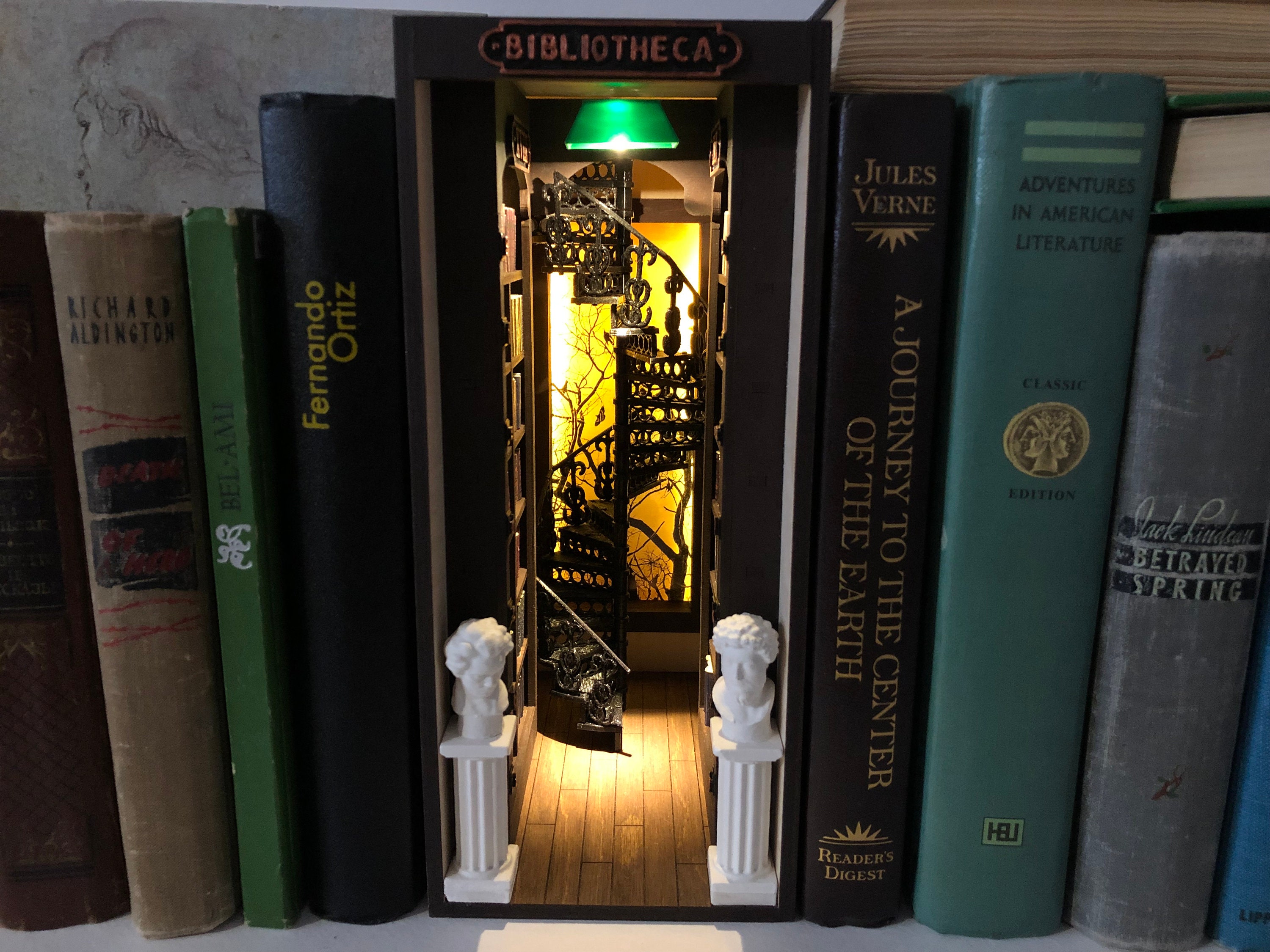 Book Nook Bookshelf Insert Old Library Diorama Shelf Insert - Etsy