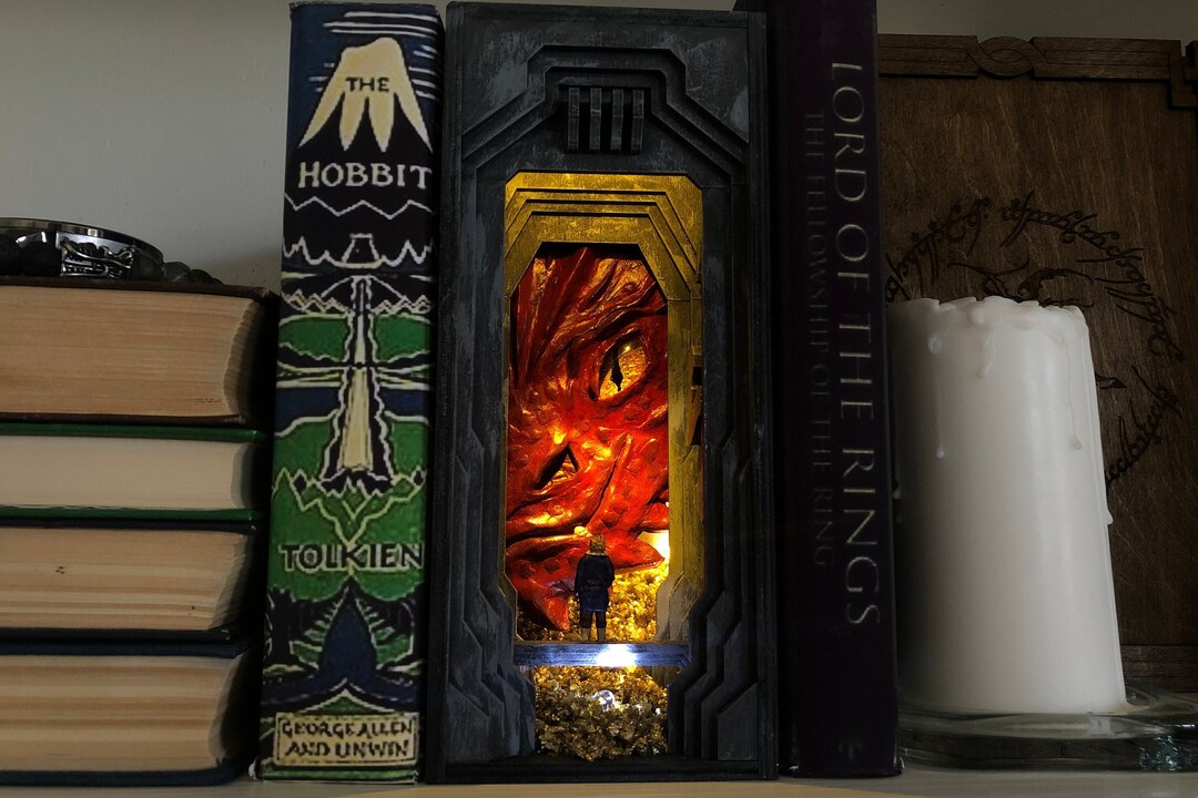 Dragon Book Nook Lotr Bookshelf Insert Diorama Fantasy Miniature ...