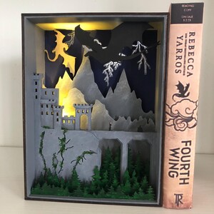 4th Wing Book Nook Shelf Insert Black and Gold Dragon Book Nook ...