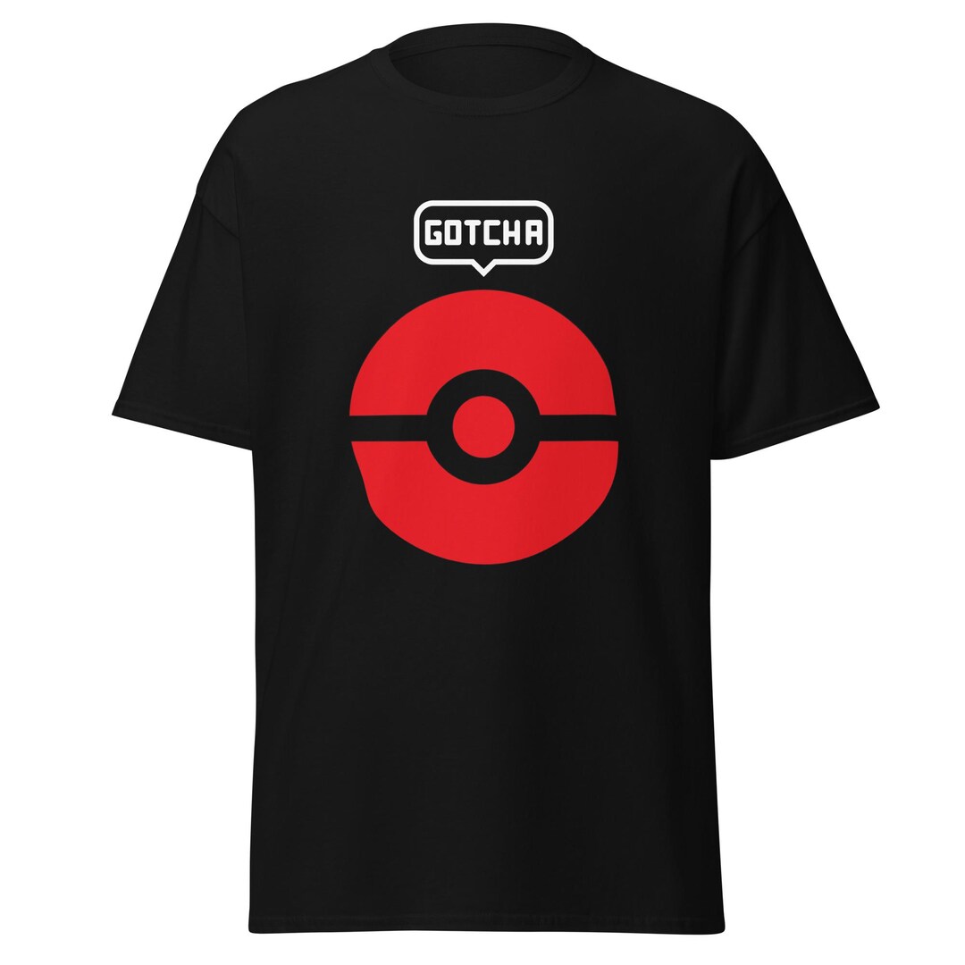 Pokemon Pokeball Gotcha T-shirt - Gamer Gift Tee, Video Game Shirt ...