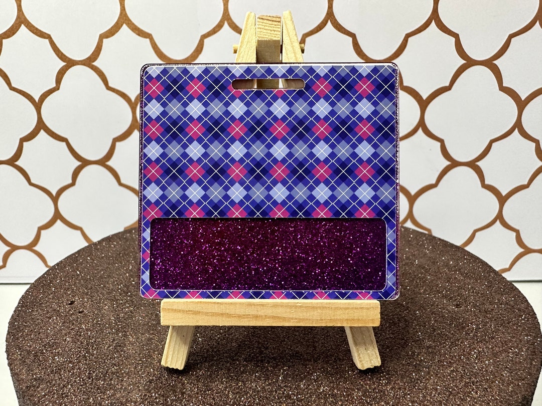 Badge Buddy Custom Badge Buddy Purple Plaid Argyle Custom Badge Buddy ...