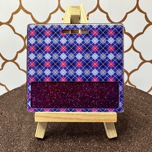 Badge Buddy Custom Badge Buddy Purple Plaid Argyle Custom Badge Buddy ...
