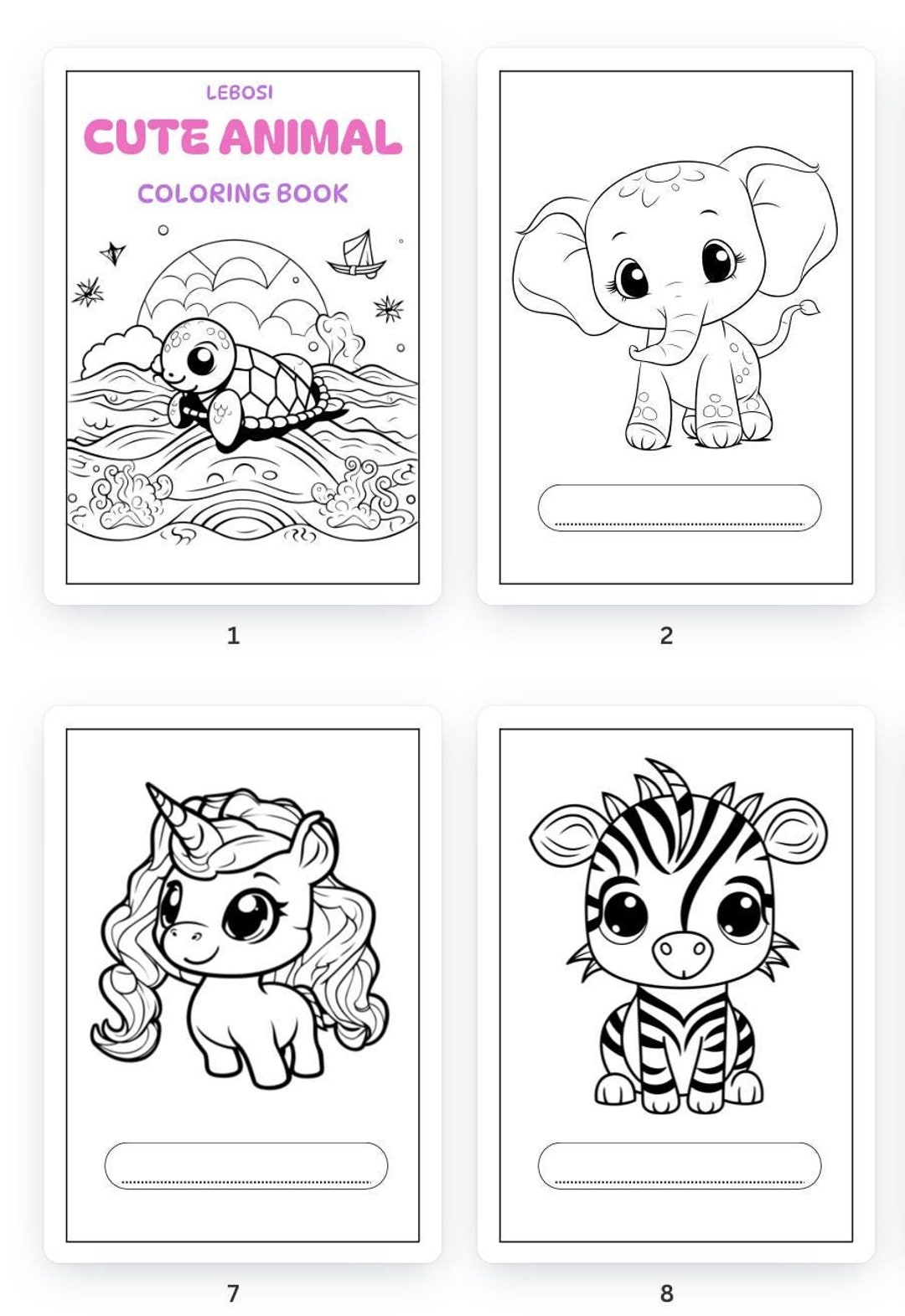 Cute Animals Colouring Pages Creative Fun for the Whole Family! - Etsy
