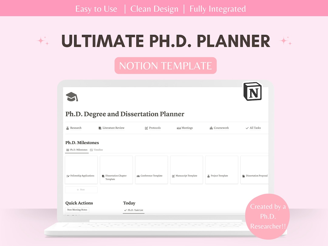 Phd Student Notion Template | Notion Template for Phd Dissertation ...