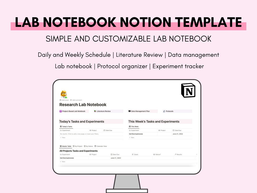 Research Lab Notebook Notion Template for Ph.d. Students - Etsy