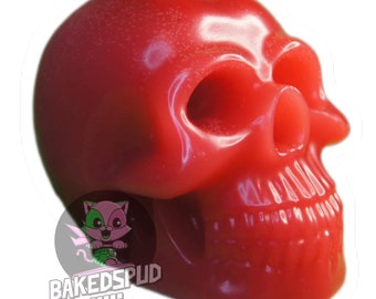 Beeswax Candle BIG Skull Shaped Candle in Red - Etsy