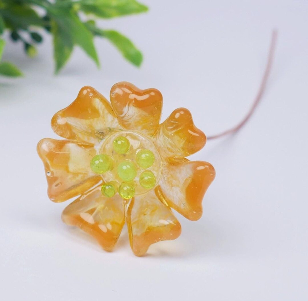 Forever Glass Flower, Blown Glass Flower Stem, Birthday Flower, Eternal ...