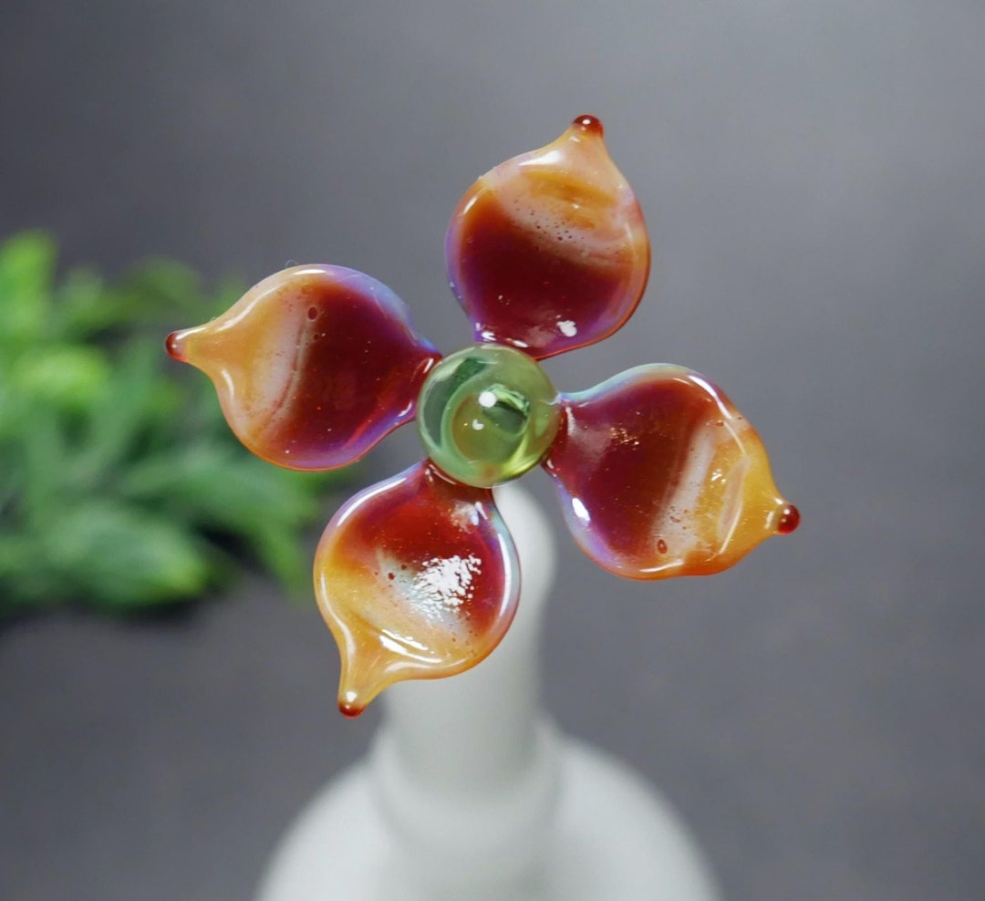 Glass Flower, Glass Flowers With Stems, Hand Blown Glass Flowers, Glass ...