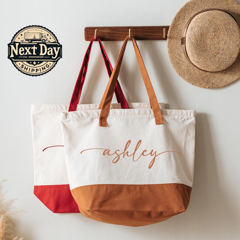 Custom Name Bridal Tote Bag, Personalized Wedding Gift, Bridesmaid or ...